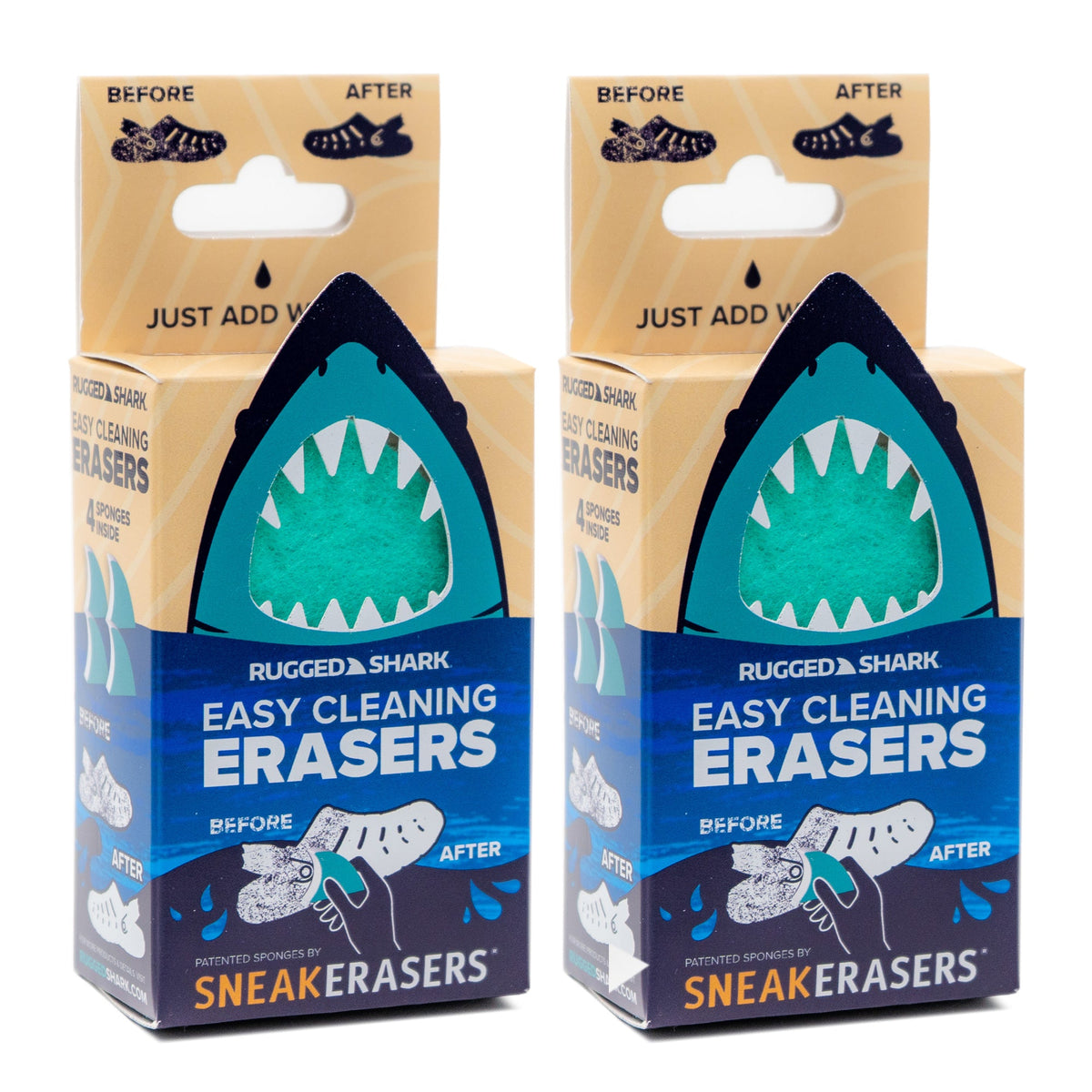 Rugged Shark 2×4pk Easy Cleaning ERASERS